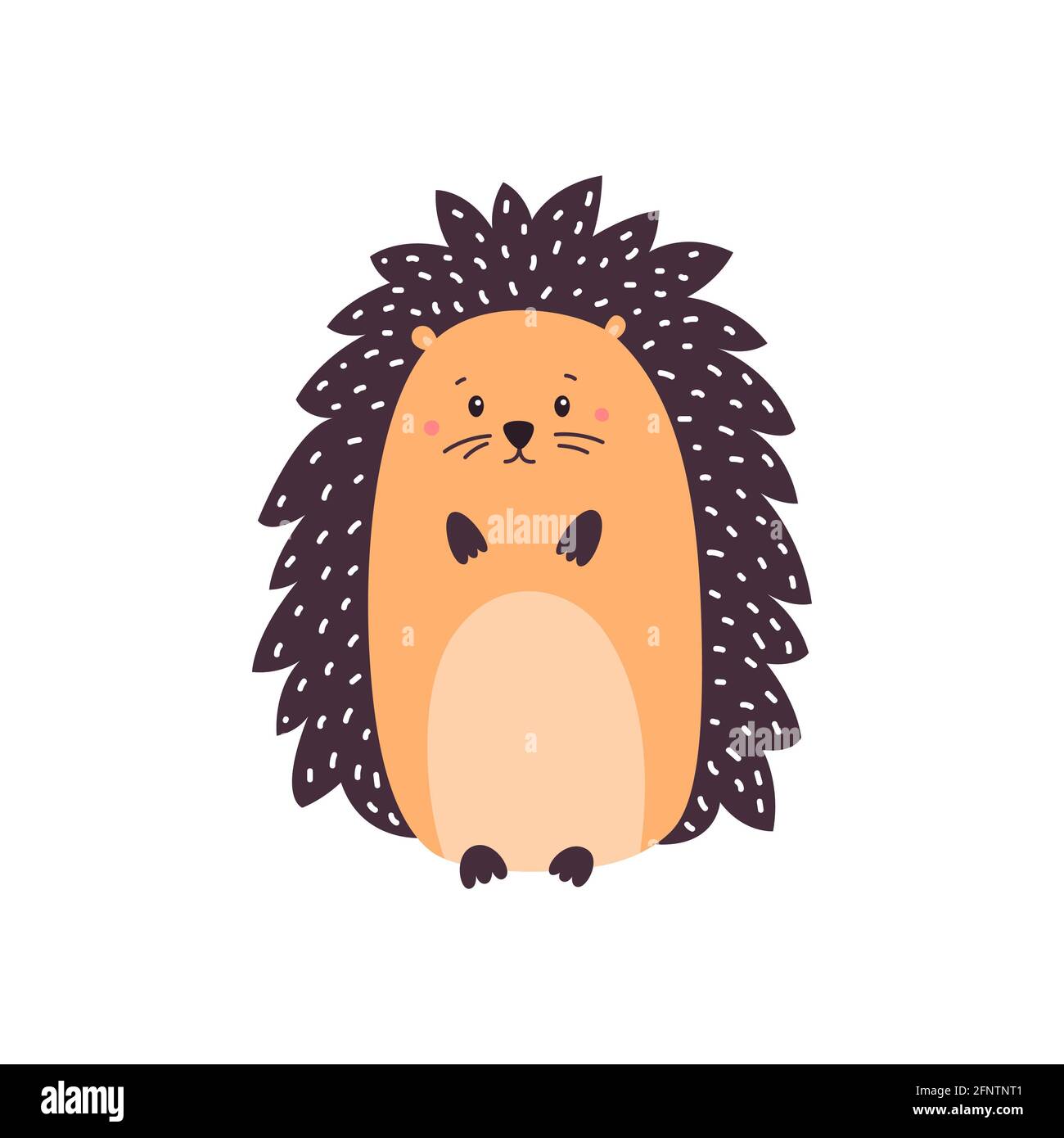 illustration of smiling hedgehog. Isolated on white. Cute cartoon ...