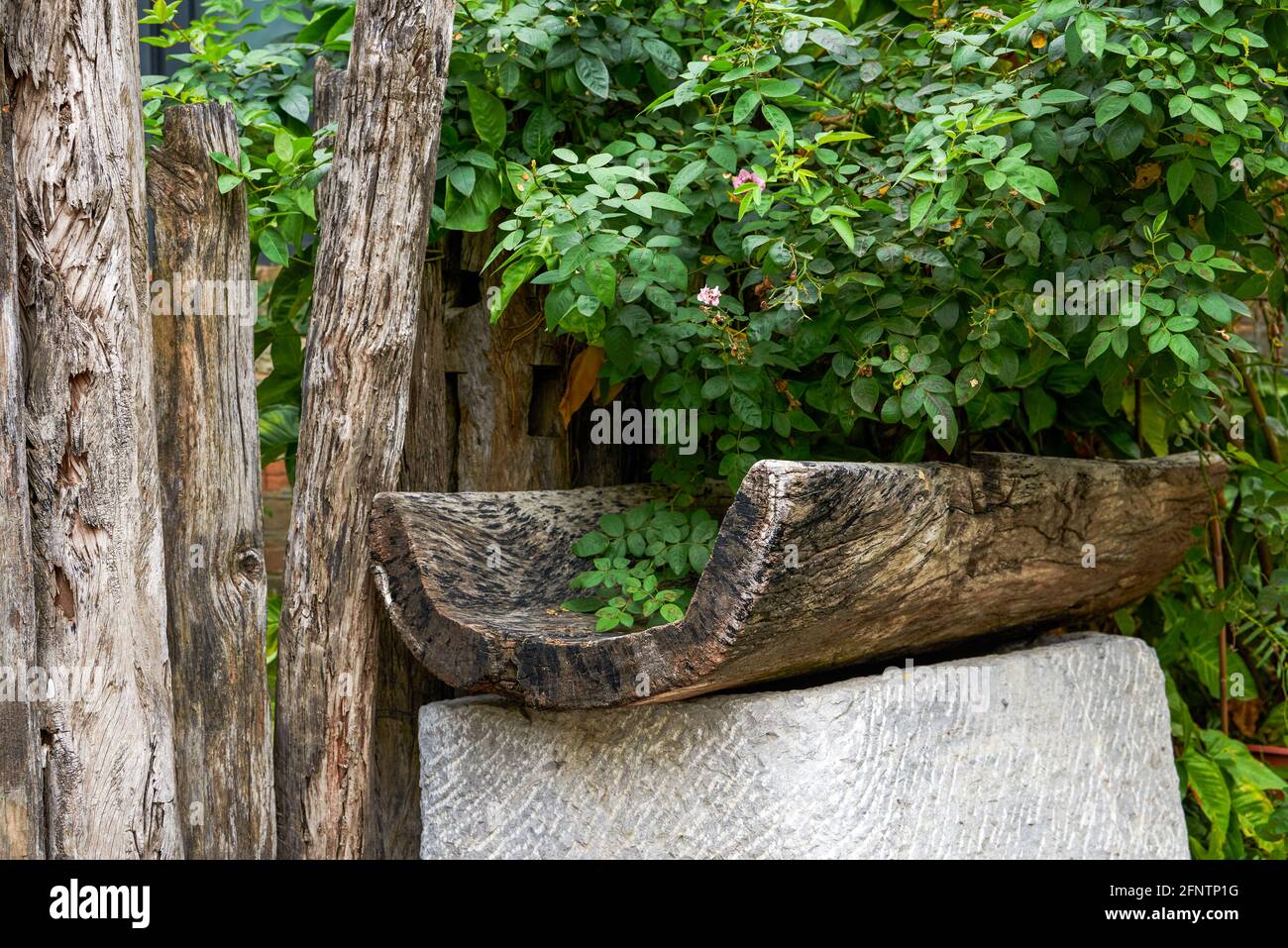 Close-up of wooden slats stacked in rural China Stock Photo - Alamy