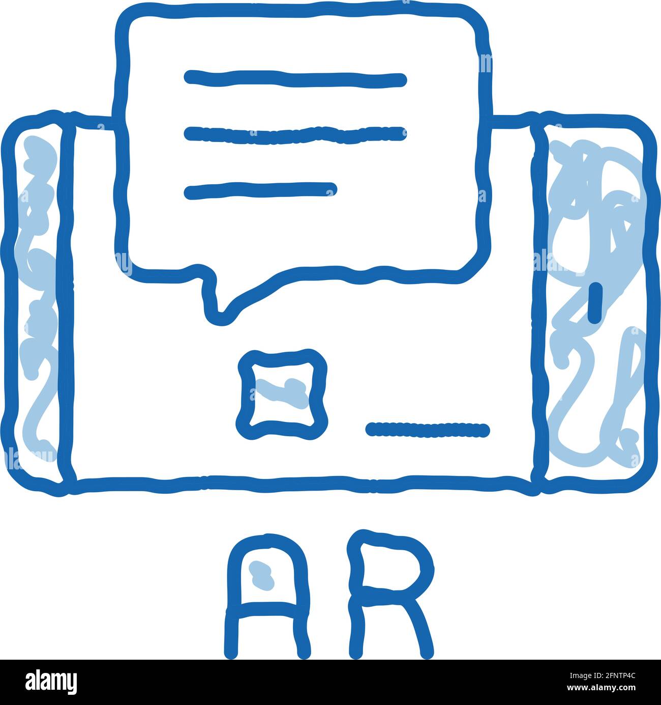 augmented reality in phone doodle icon hand drawn illustration Stock ...