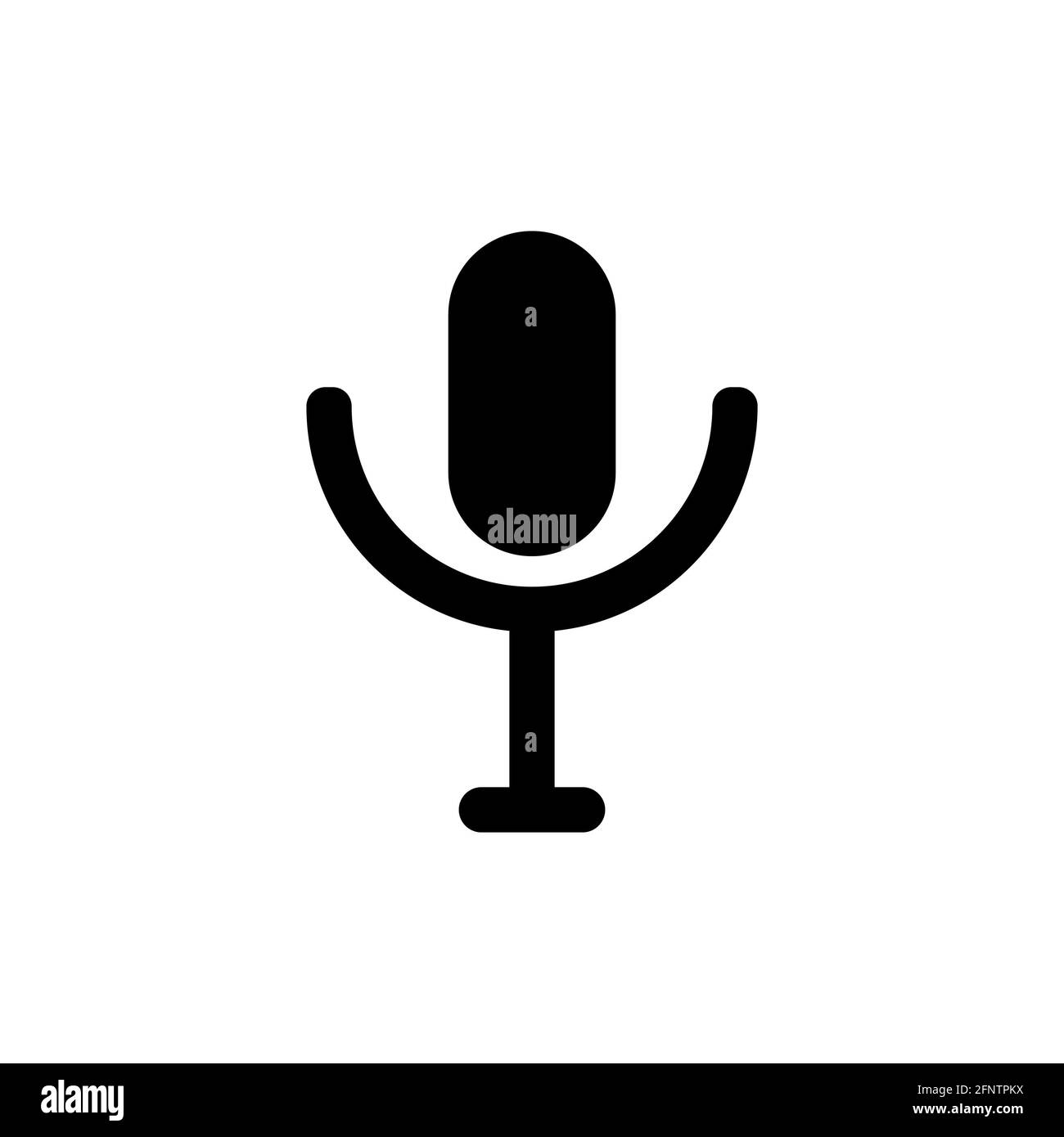 Microphone icon flat design on white isolated background Stock Photo ...
