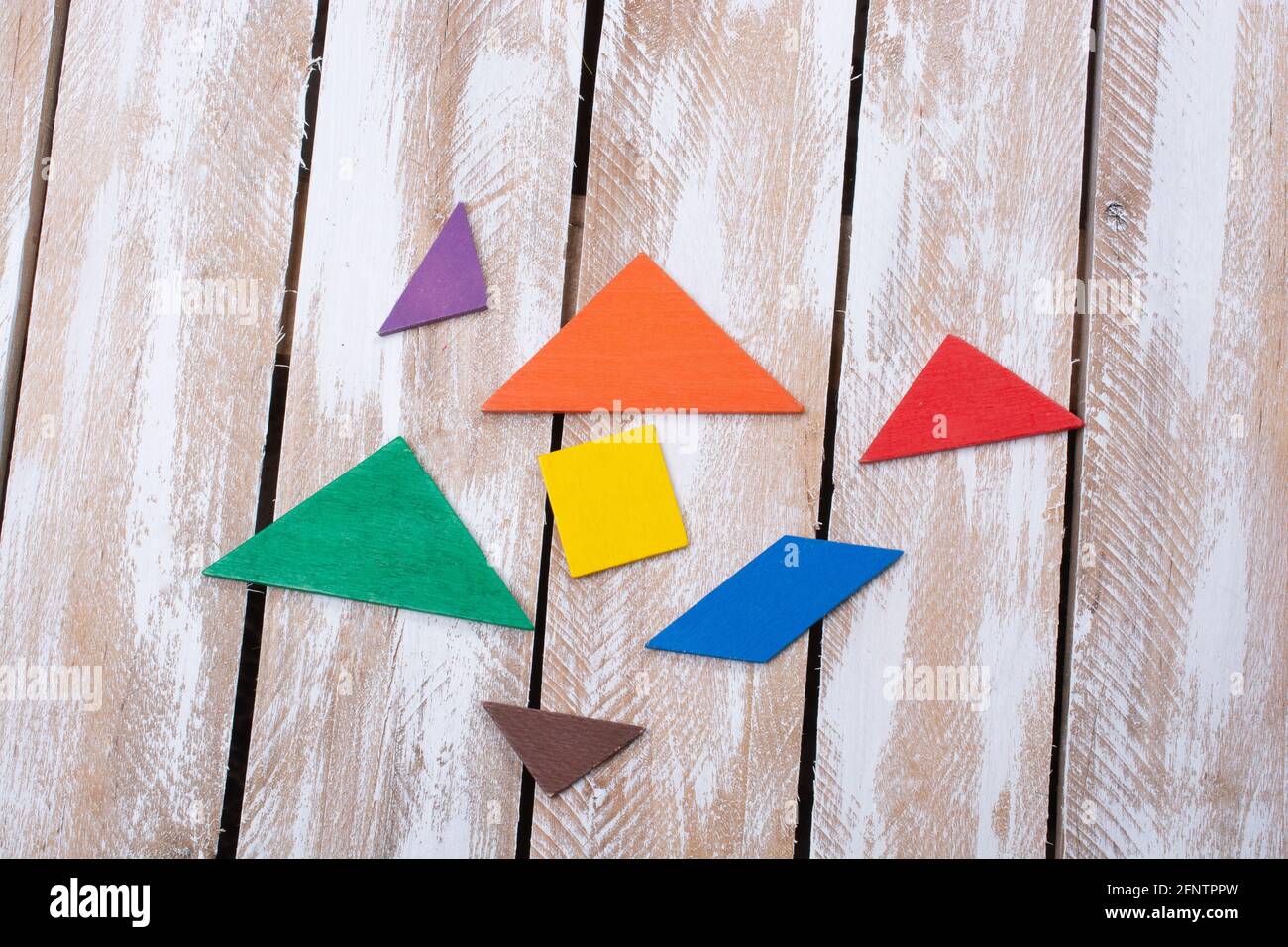 Concept of creative logical thinking. Different colorful wooden blocks ...