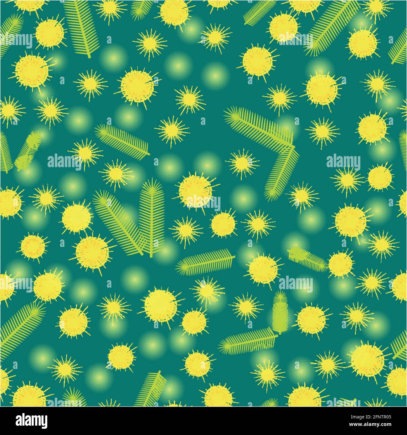 Flowers and leaves of mimosa. Seamless Pattern. Spring flowers ...