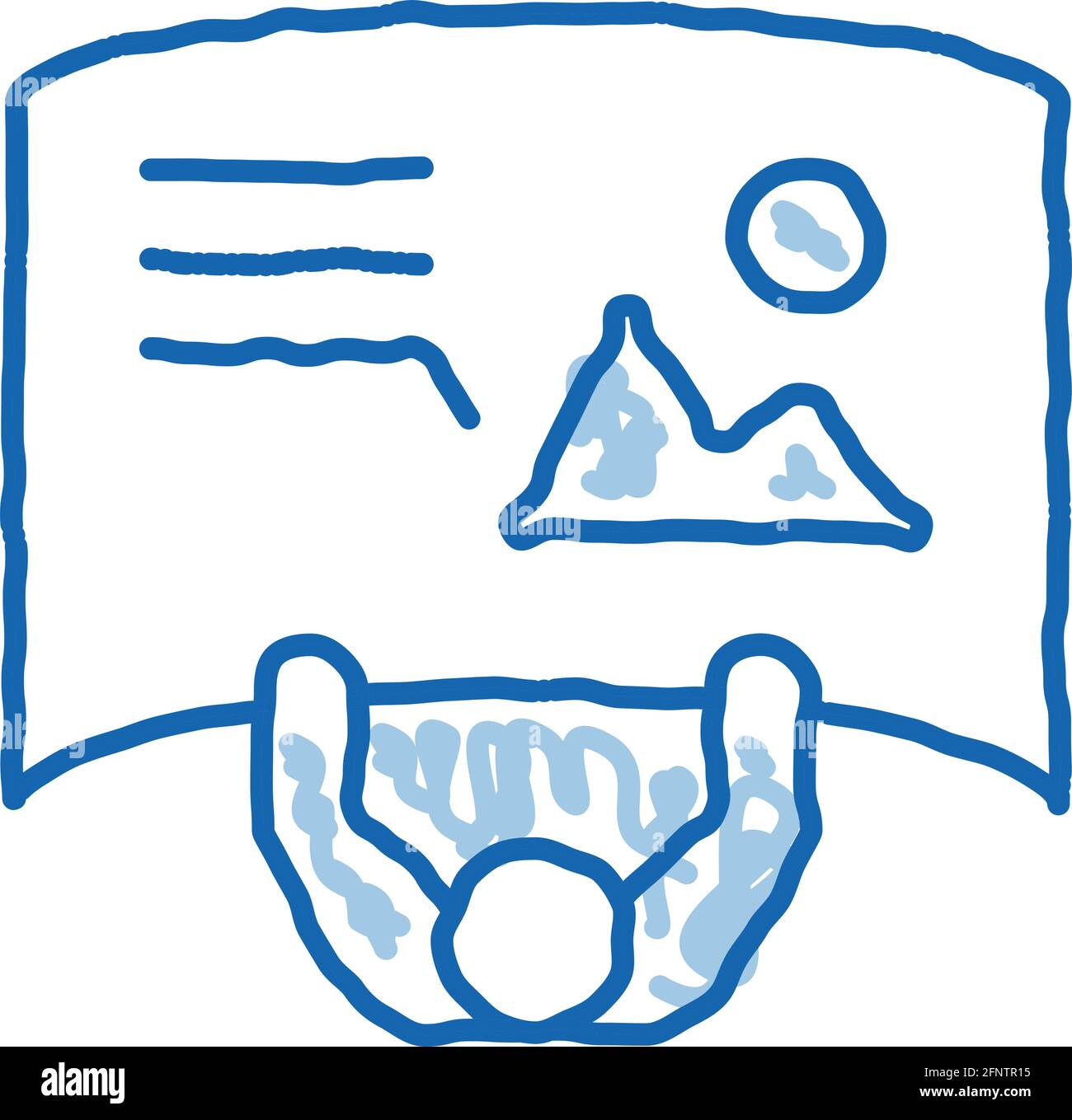 man with detailed posters top view doodle icon hand drawn illustration ...