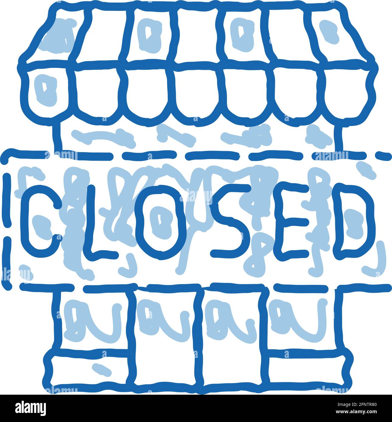 closed shop doodle icon hand drawn illustration Stock Vector Image ...