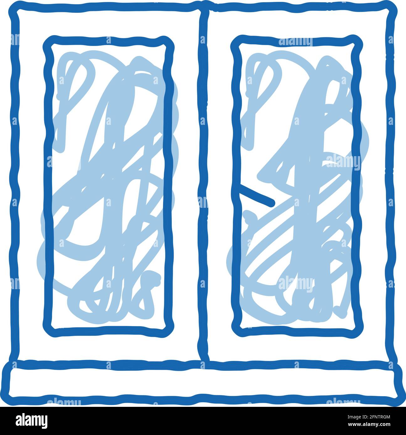 two-half window doodle icon hand drawn illustration Stock Vector Image ...