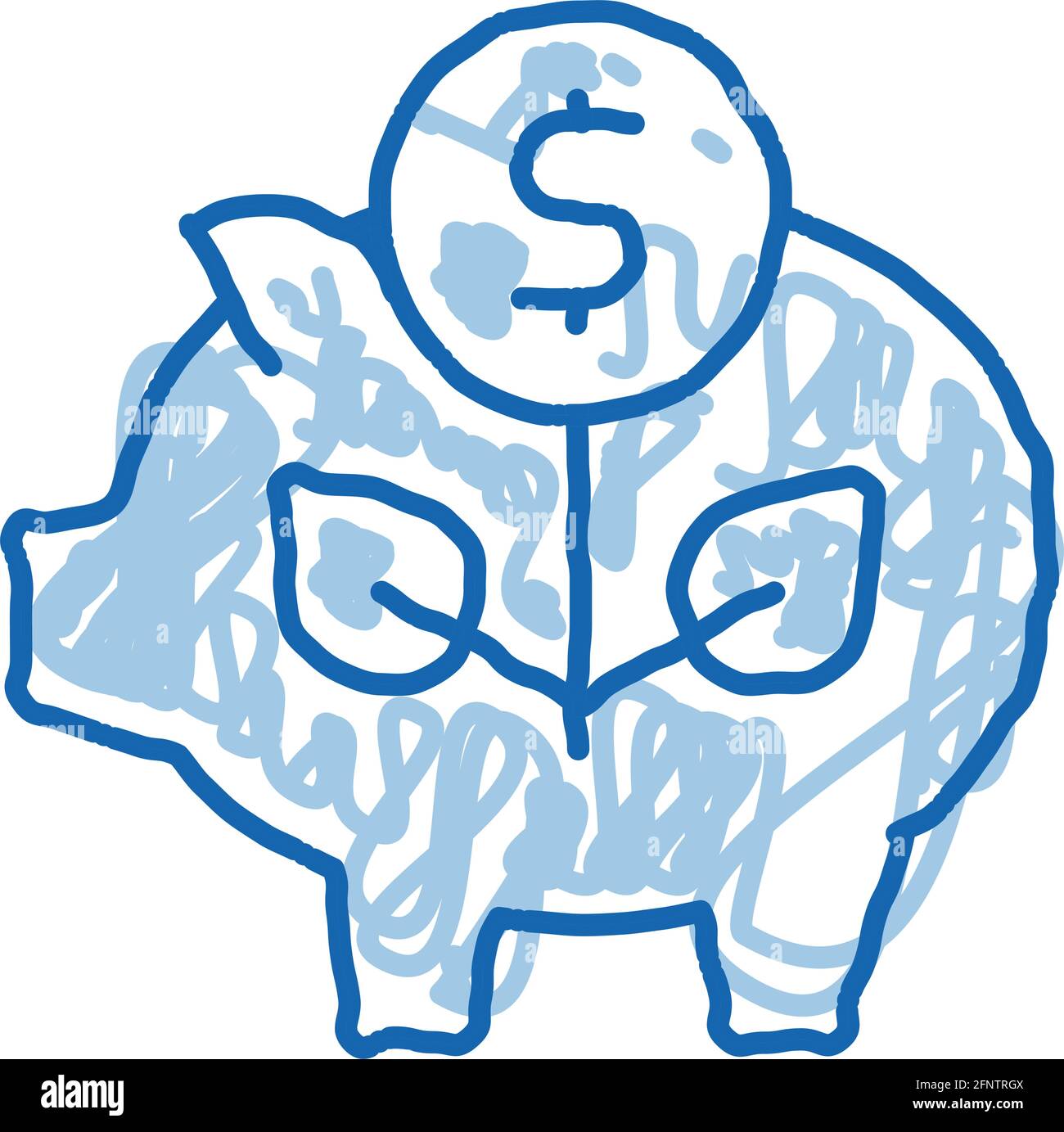 pig money box doodle icon hand drawn illustration Stock Vector Image ...
