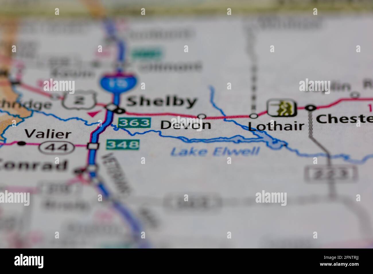 Devon Montana USA shown on a Geography map or road map Stock Photo - Alamy