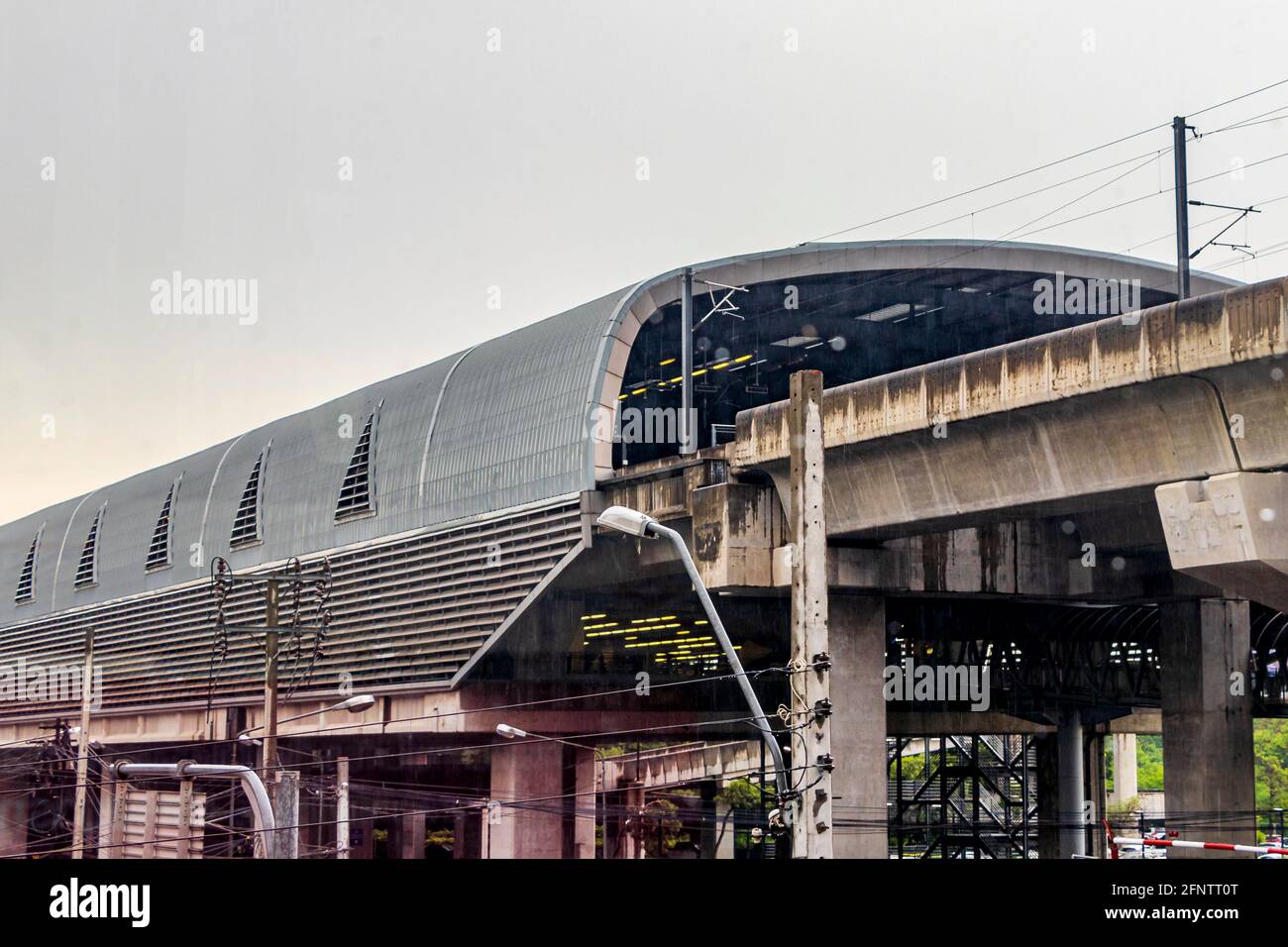 Cityscape and architecture at the Makkasan station Airport rail link ...