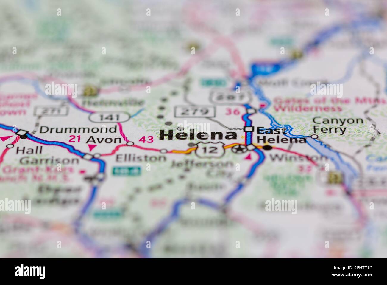 Helena Montana USA shown on a Geography map or road map Stock Photo - Alamy