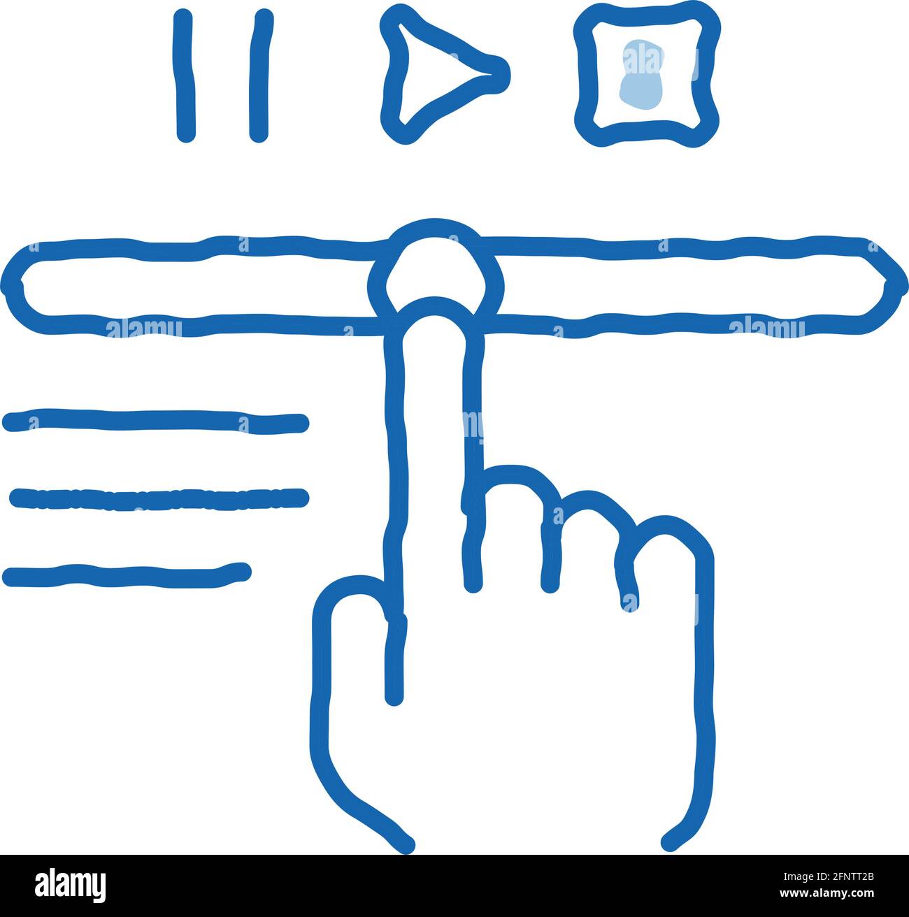 rewind video doodle icon hand drawn illustration Stock Vector Image ...