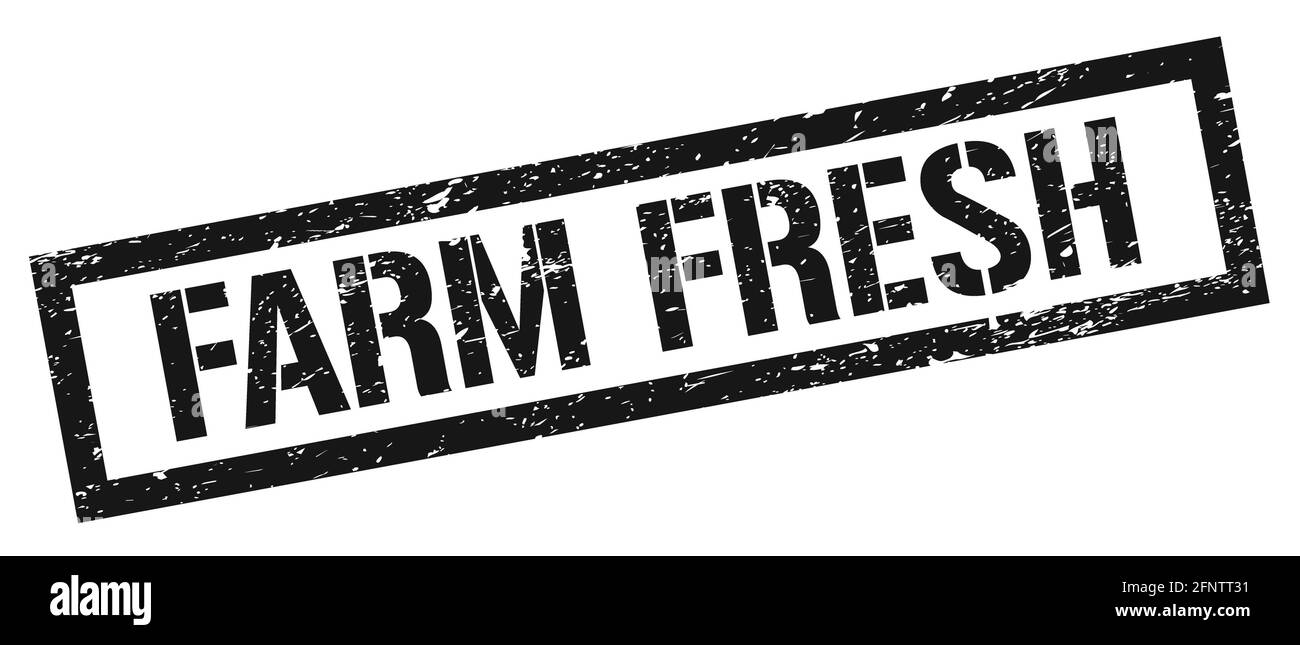 FARM FRESH black grungy rectangle stamp sign Stock Photo - Alamy
