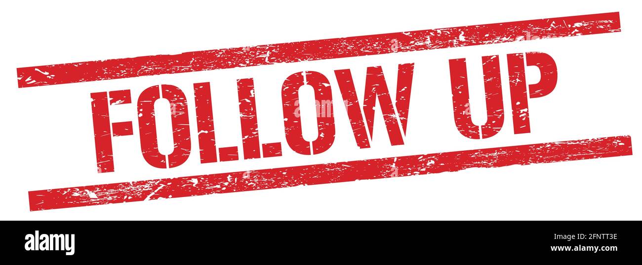 FOLLOW UP text on red grungy rectangle stamp sign Stock Photo - Alamy