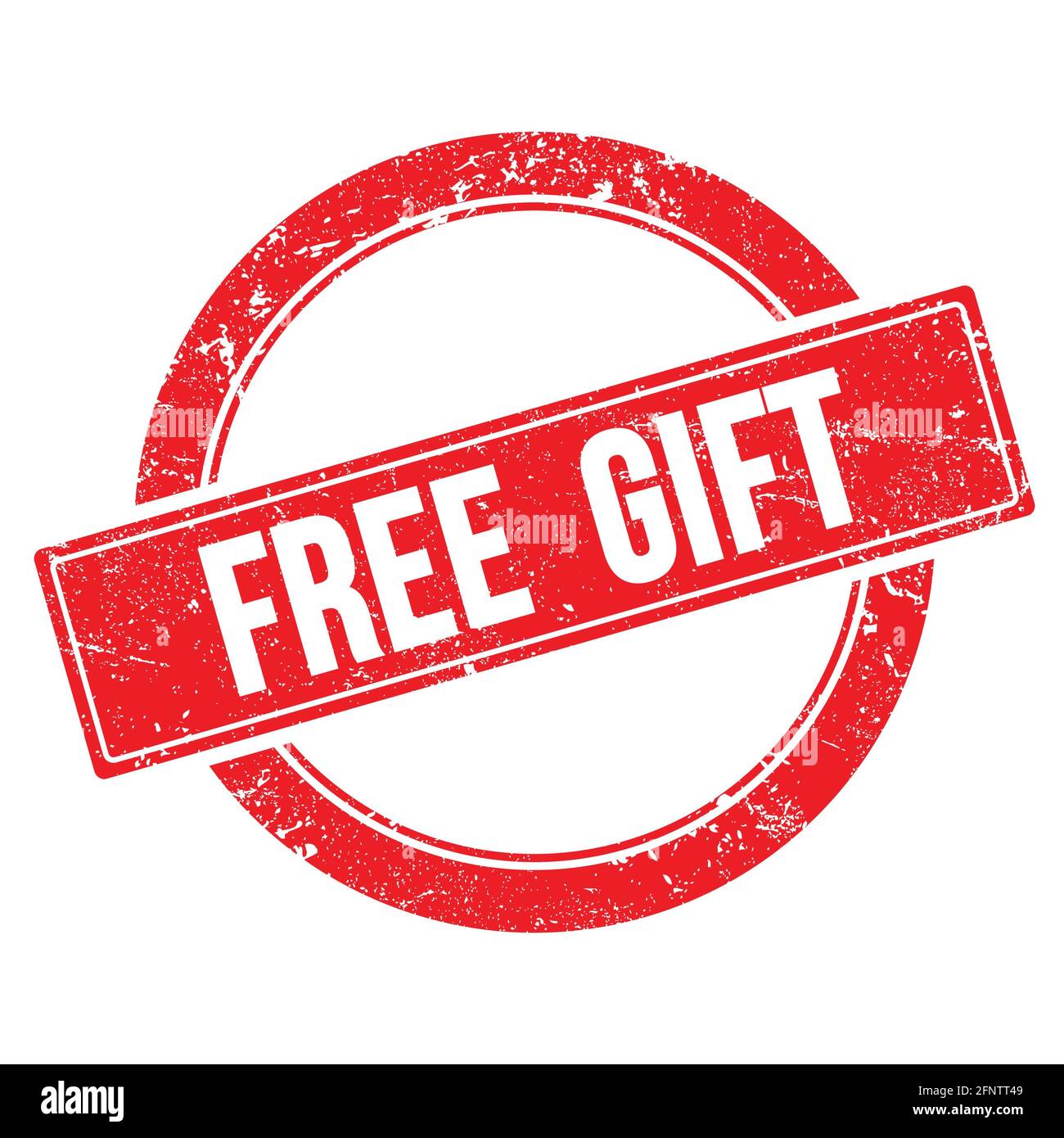 FREE GIFT text on red grungy round vintage stamp Stock Photo - Alamy