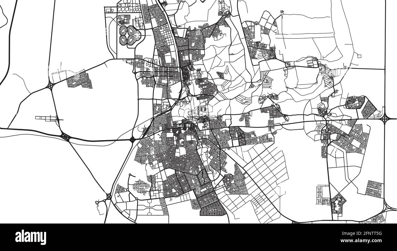 Urban vector city map of Al Hofuf, Saudi Arabia, Middle East Stock ...