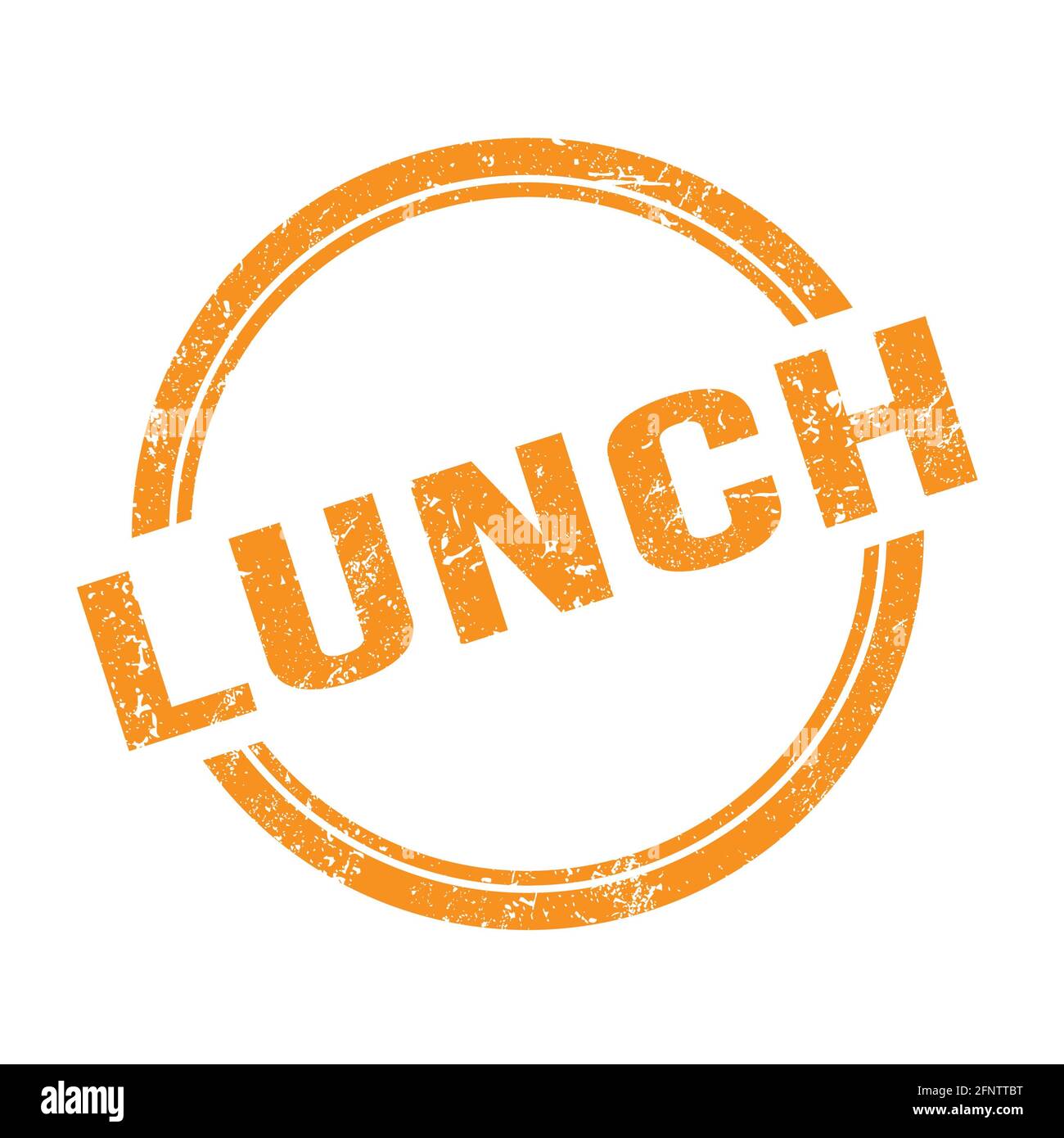 LUNCH text written on orange grungy vintage round stamp Stock Photo - Alamy