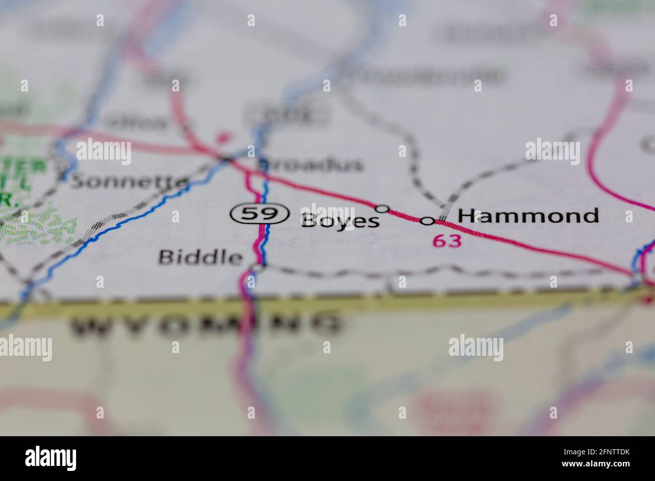 Boyes montana on a map hi-res stock photography and images - Alamy