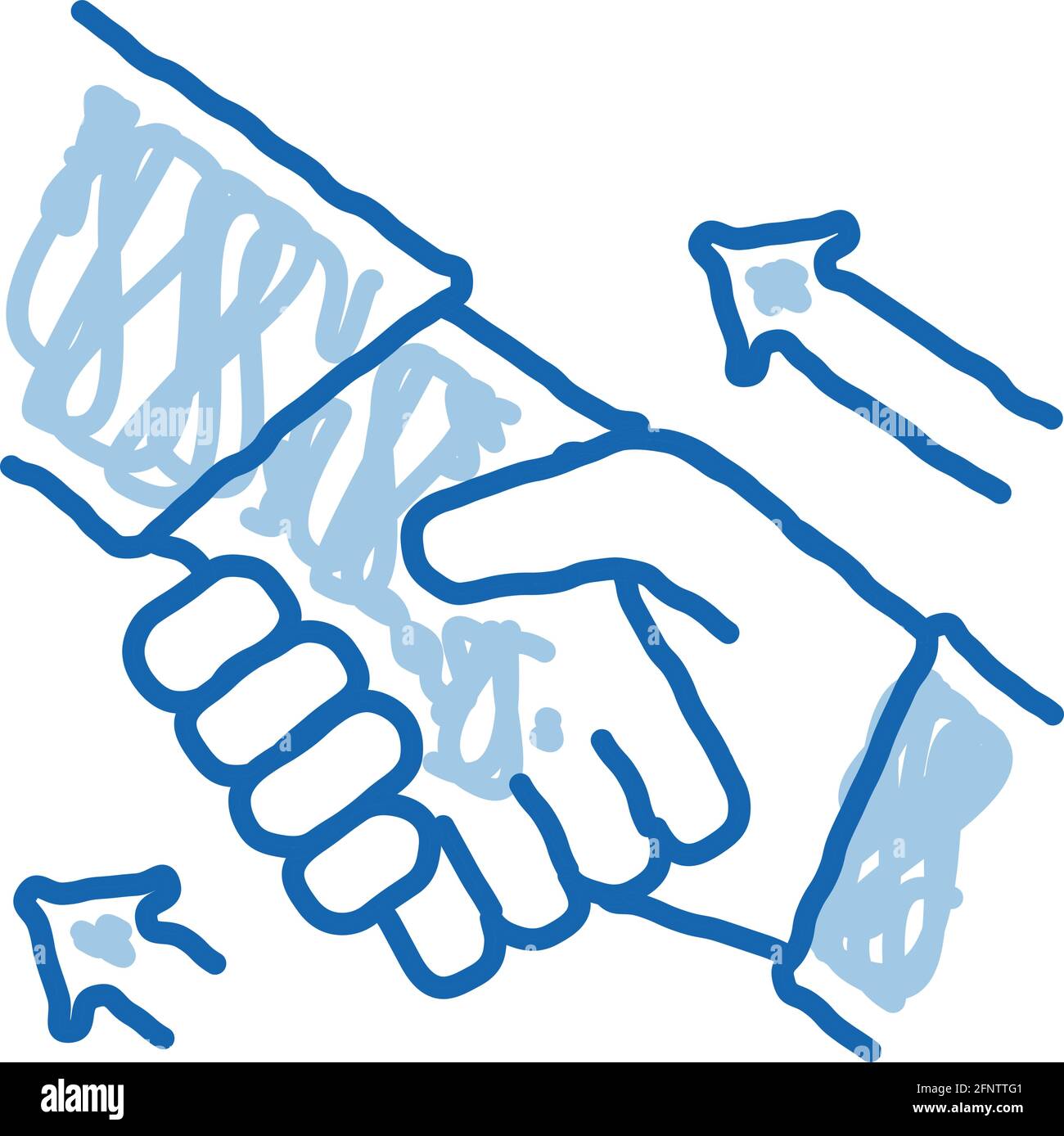 human handshake doodle icon hand drawn illustration Stock Vector Image ...