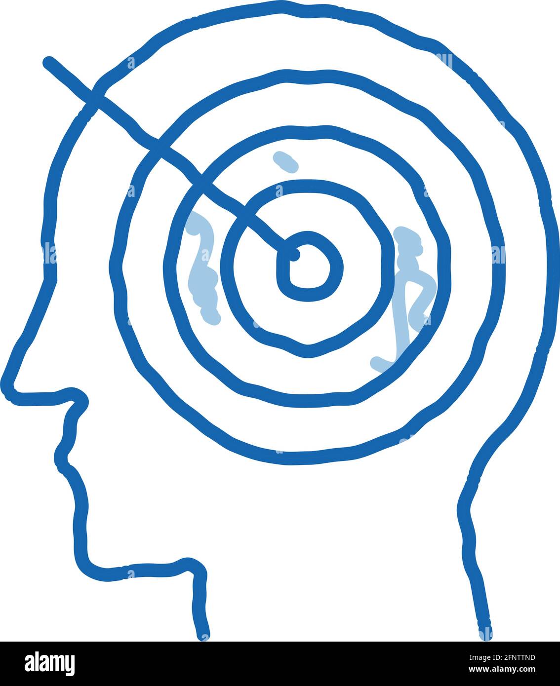 target to brain doodle icon hand drawn illustration Stock Vector Image ...