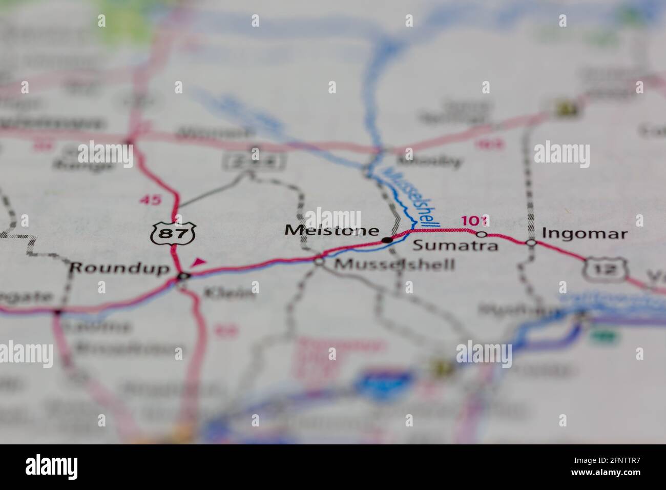 Melstone Montana USA shown on a Geography map or road map Stock Photo ...