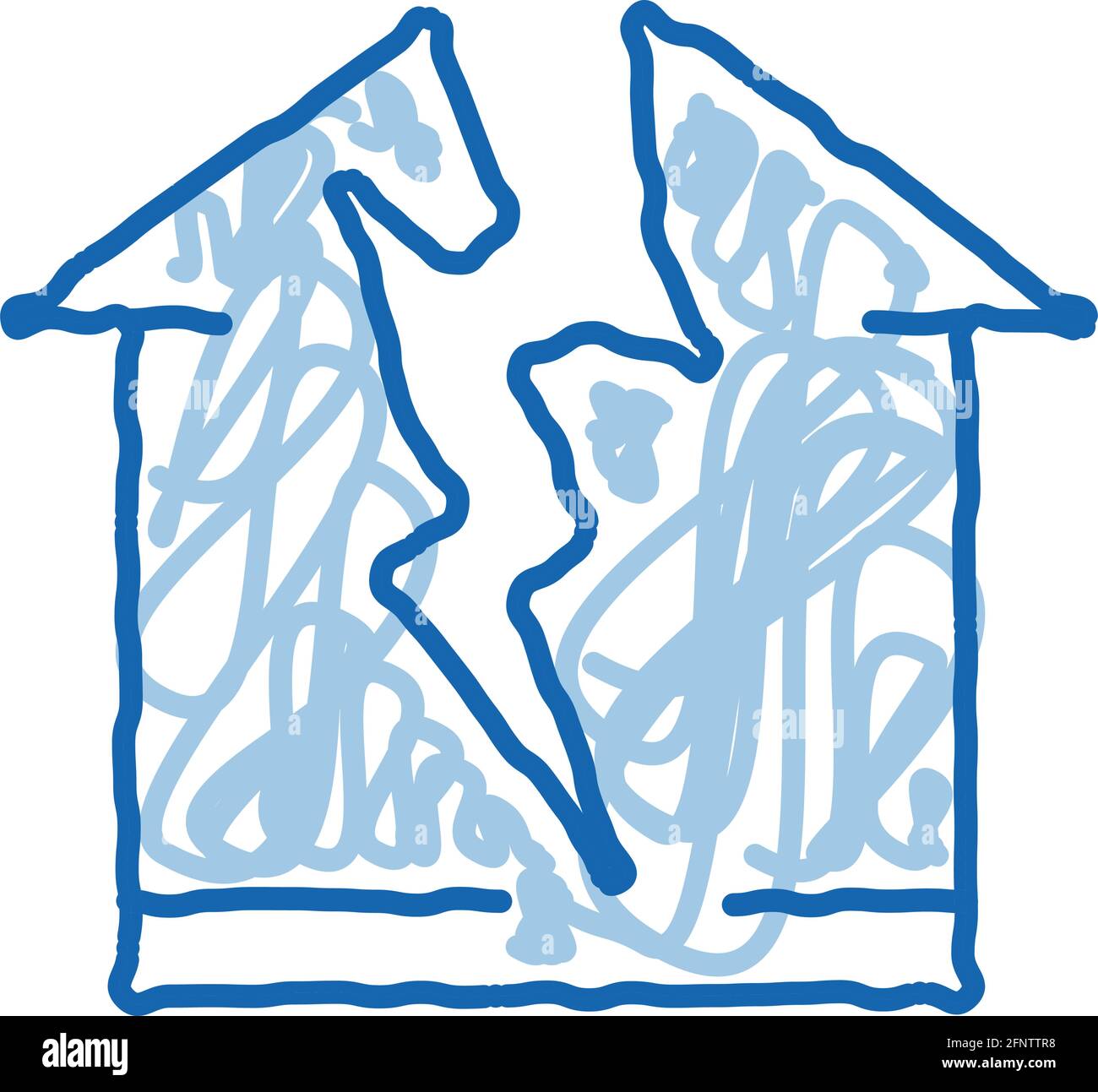 lightning destroyed house doodle icon hand drawn illustration Stock ...