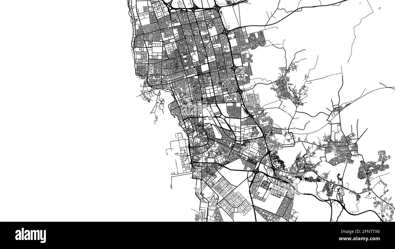 Urban vector city map of Jeddah, Saudi Arabia, Middle East Stock Vector ...