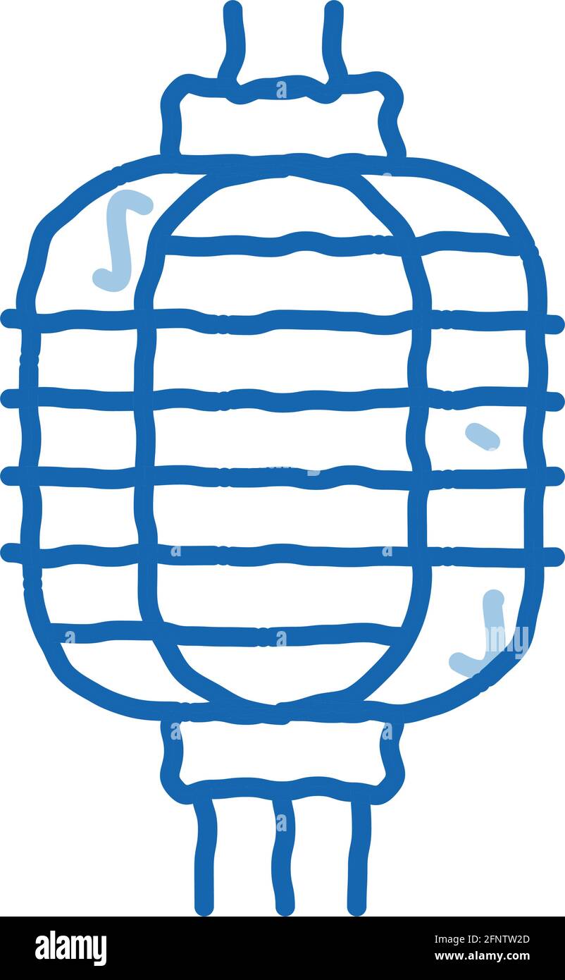 chinese lantern doodle icon hand drawn illustration Stock Vector Image ...