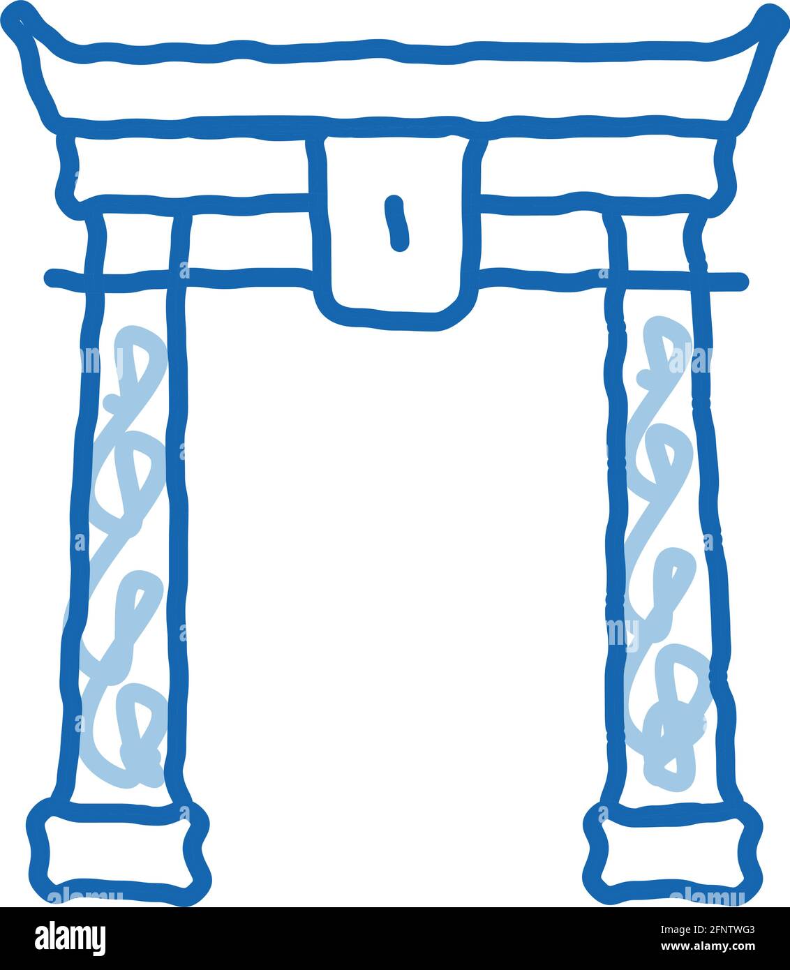 chinese arch with columns doodle icon hand drawn illustration Stock ...