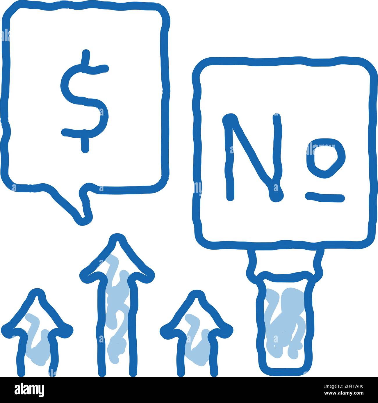 increase in cash rates doodle icon hand drawn illustration Stock Vector ...