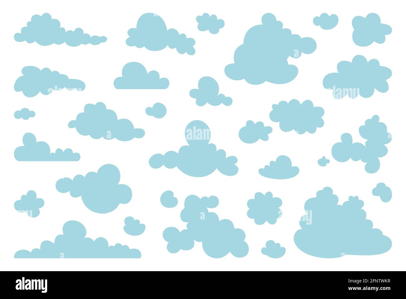Set of blue sky, clouds. Cloud icon, cloud shape. Set of different ...