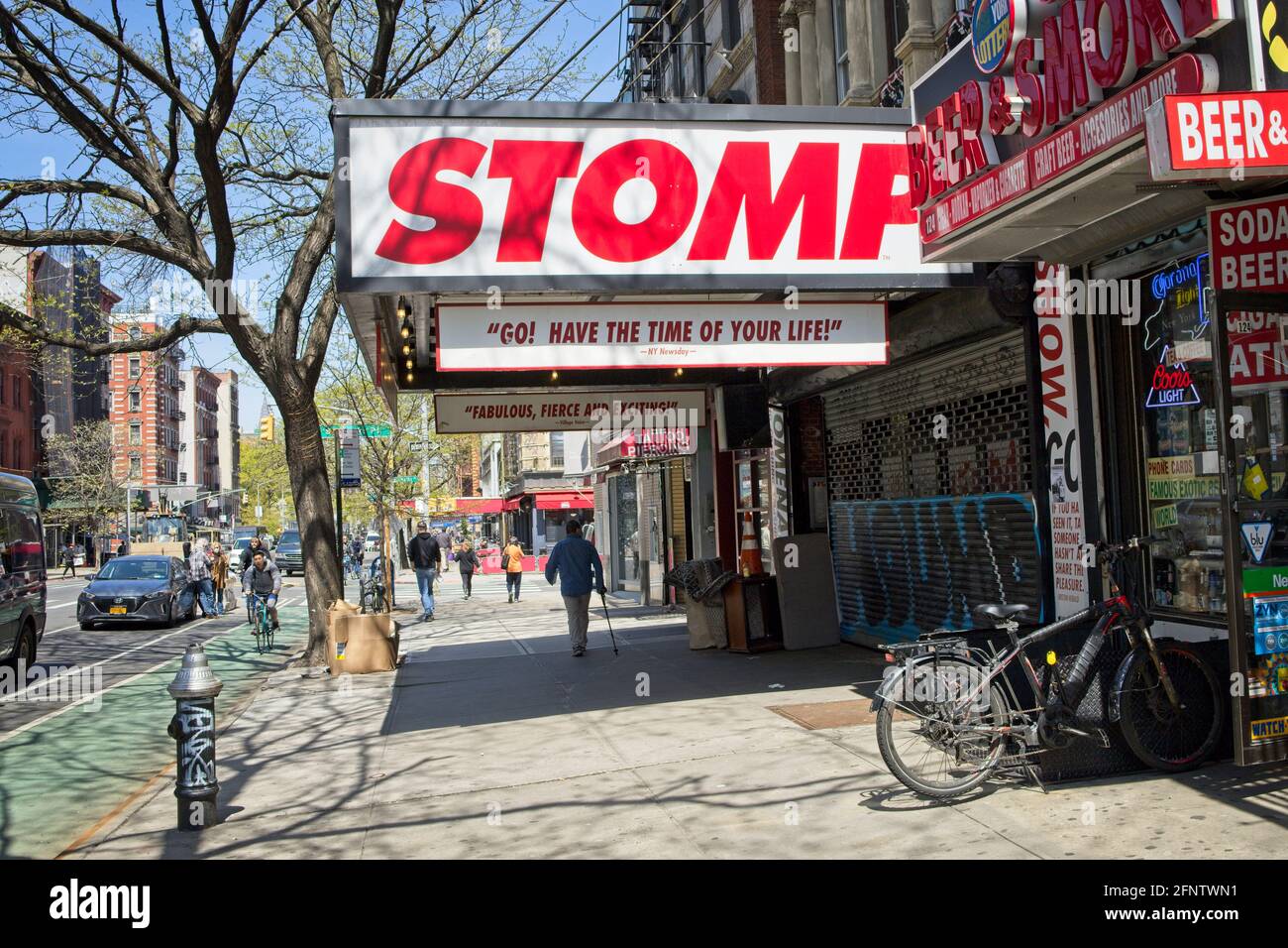 New York, NY, USA - May 19, 2021: East Village Theater showing marquee ...