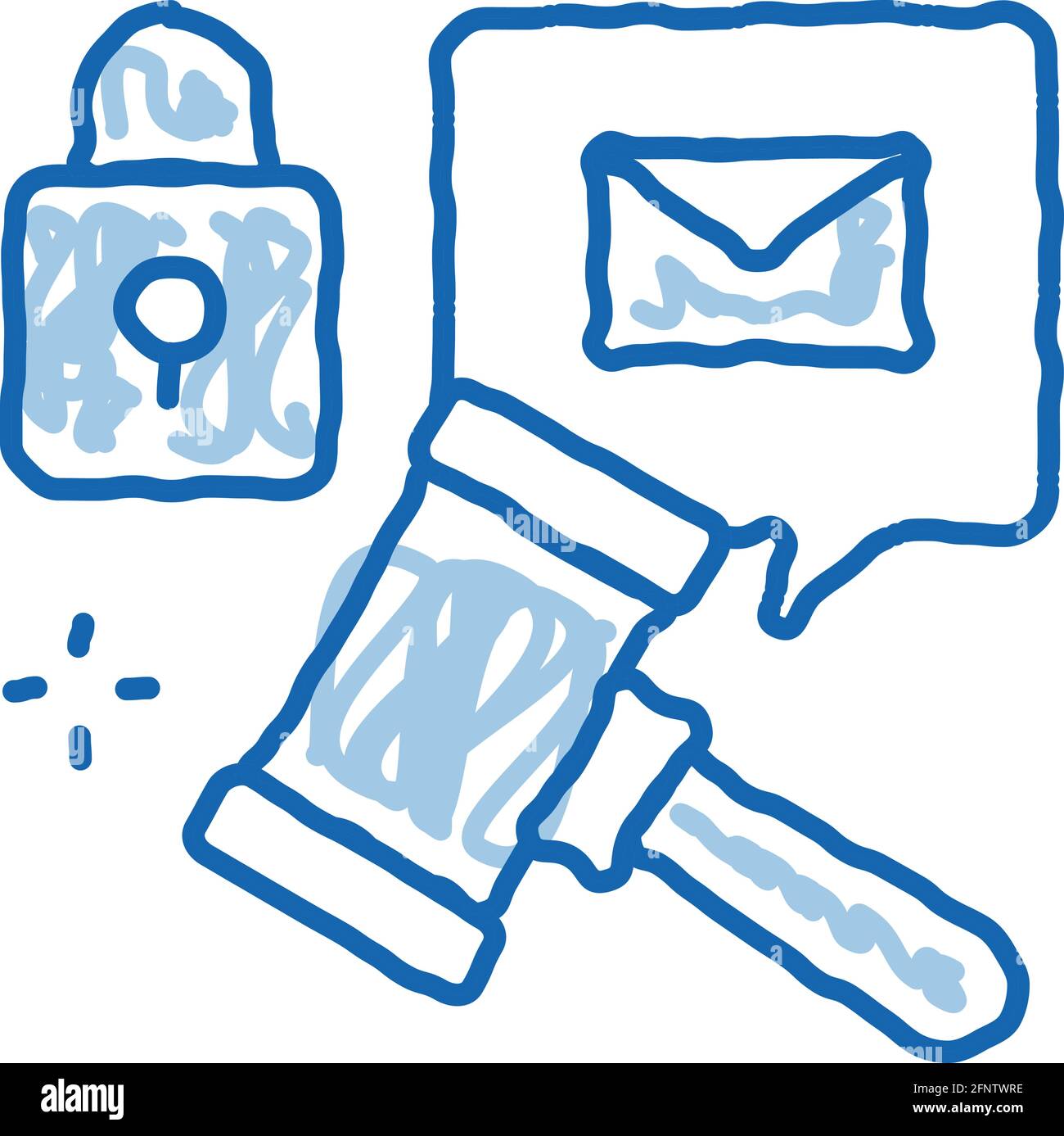 auction hammer doodle icon hand drawn illustration Stock Vector Image ...