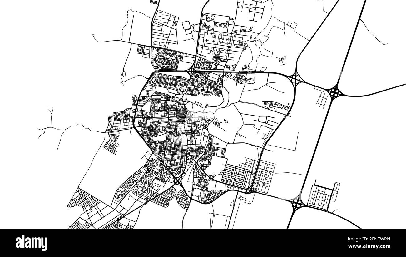 Urban vector city map of Ha'il, Saudi Arabia, Middle East Stock Vector ...