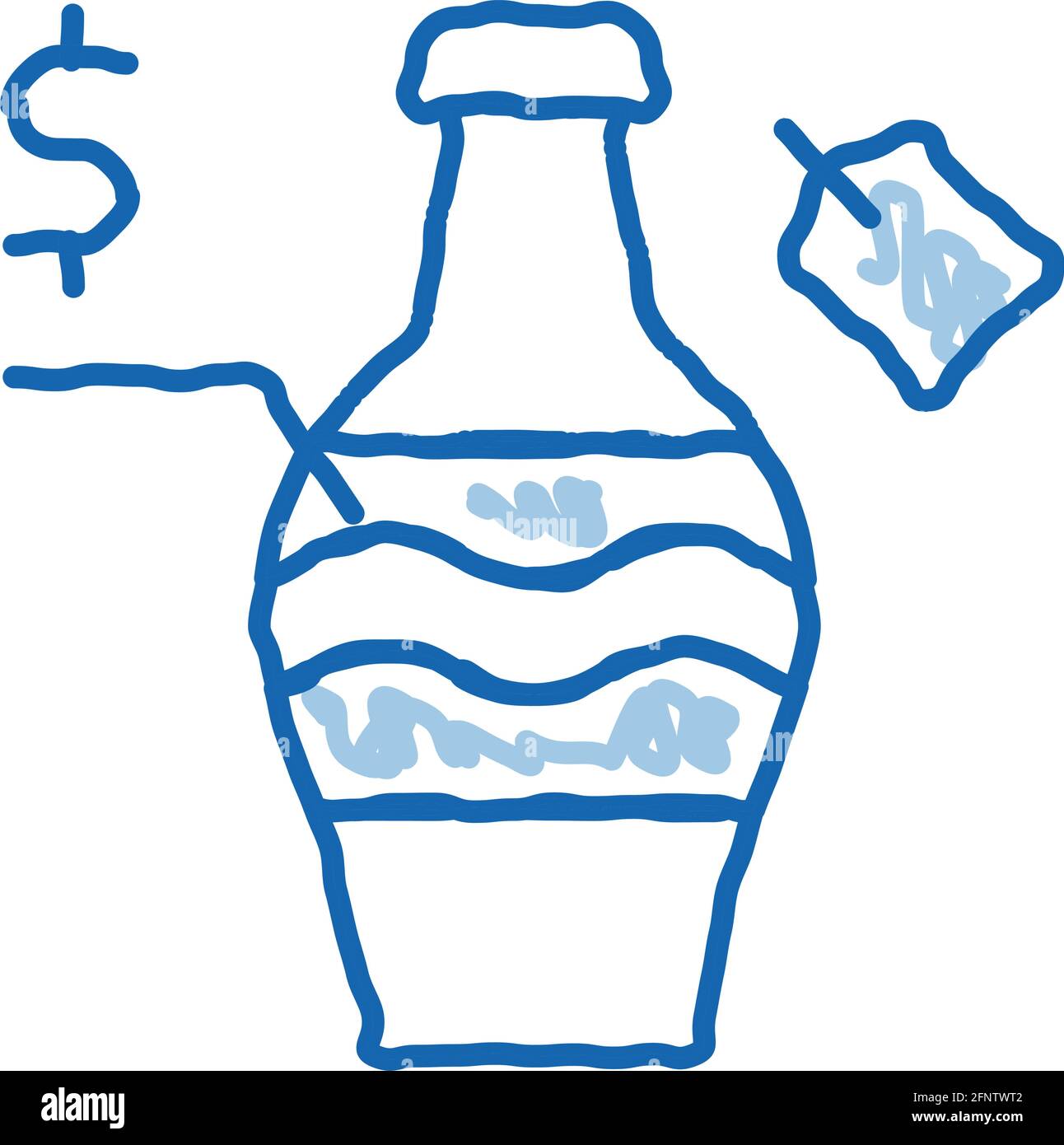 auction sale bottle doodle icon hand drawn illustration Stock Vector ...