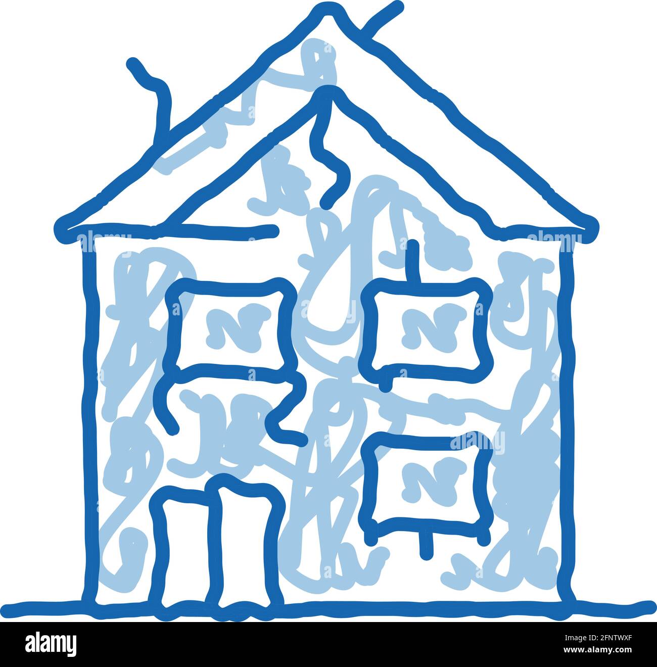 collapse of old house doodle icon hand drawn illustration Stock Vector ...