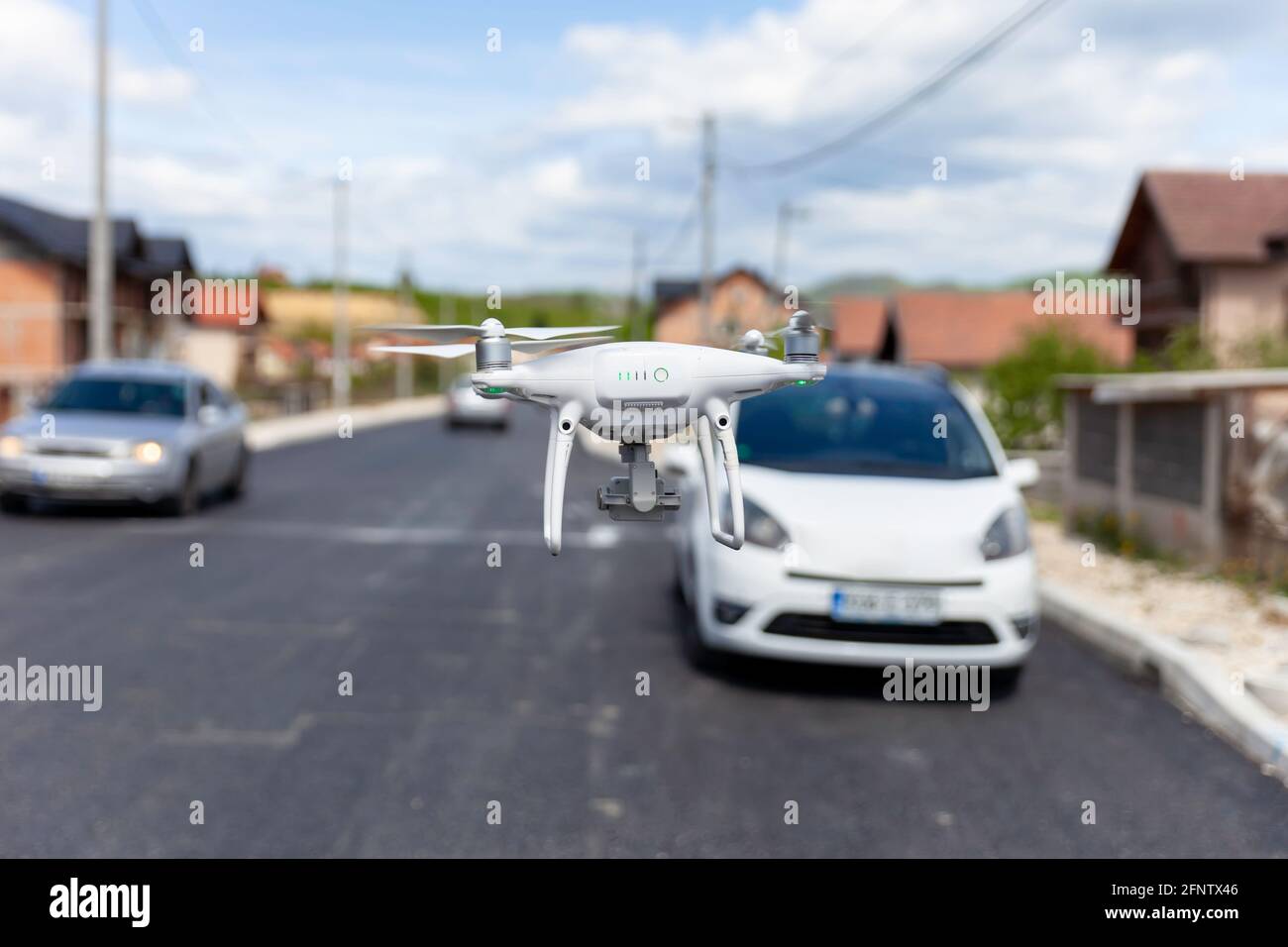 Unmanned modern drone, wide application of drones.-Recording of hard-to ...