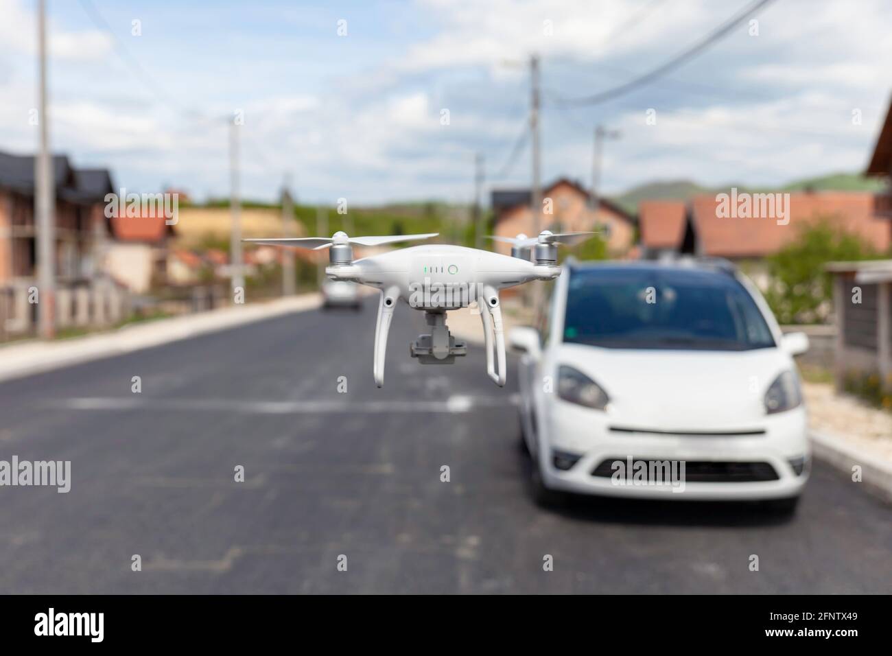 Unmanned modern drone, wide application of drones.-Recording of hard-to ...