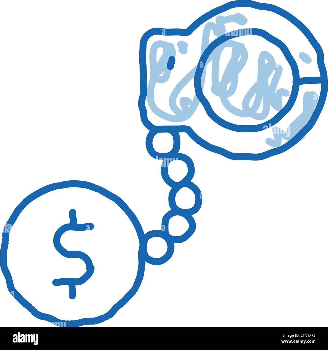jail or freedom for money bail doodle icon hand drawn illustration ...