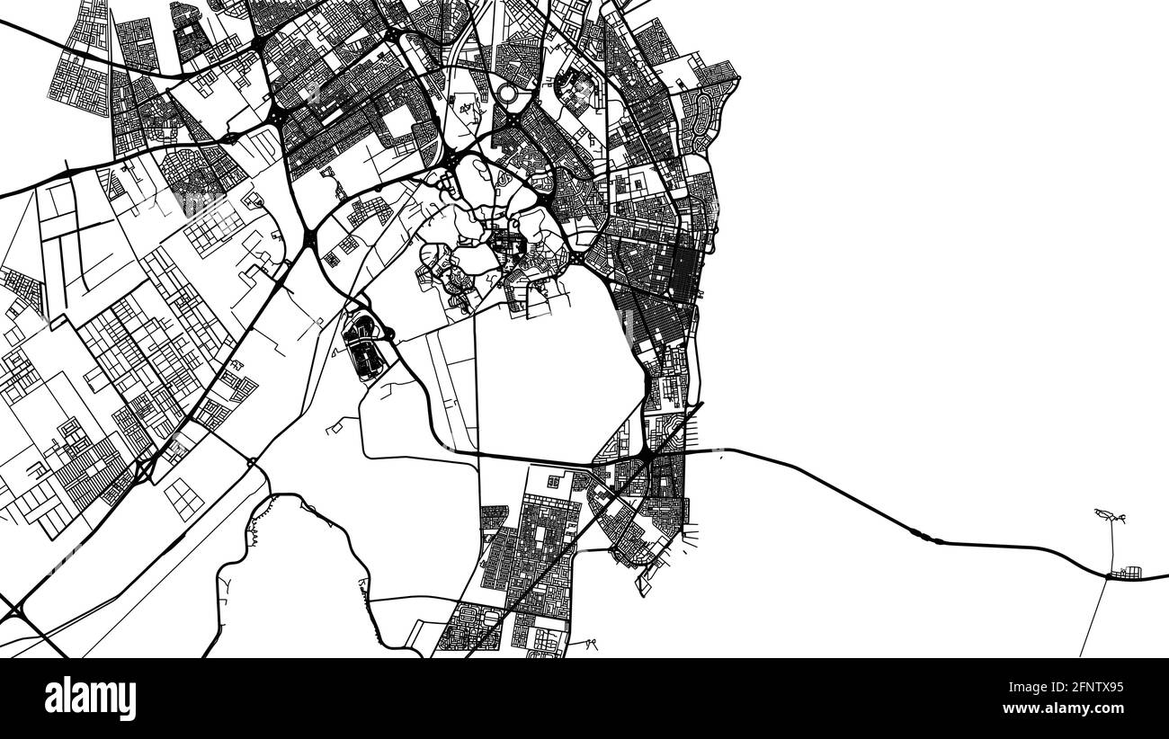 Urban vector city map of Khobar, Saudi Arabia, Middle East Stock Vector ...