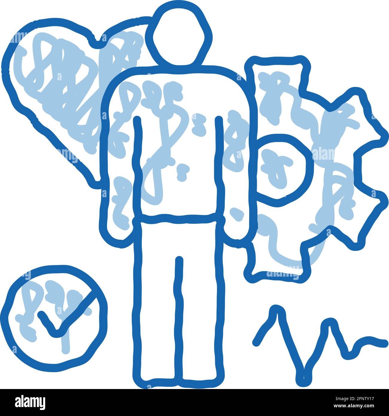 healthy medical person doodle icon hand drawn illustration Stock Vector ...