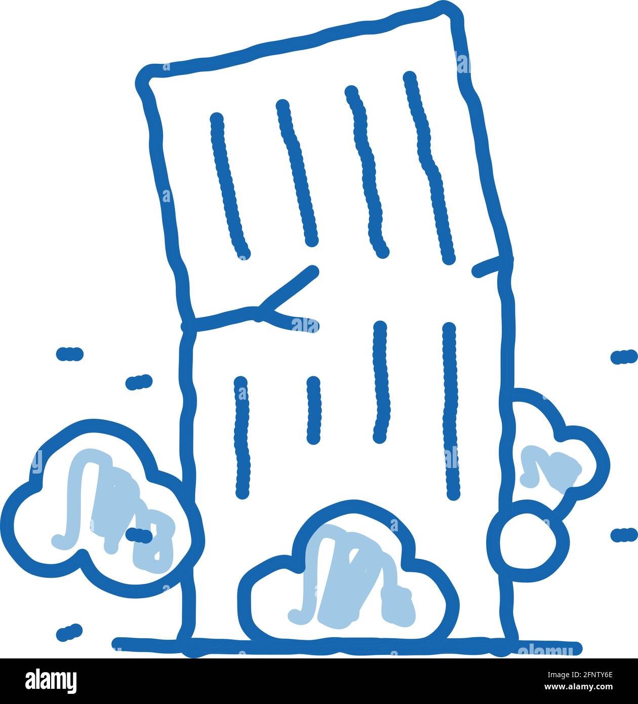 high-rise building collapse doodle icon hand drawn illustration Stock ...