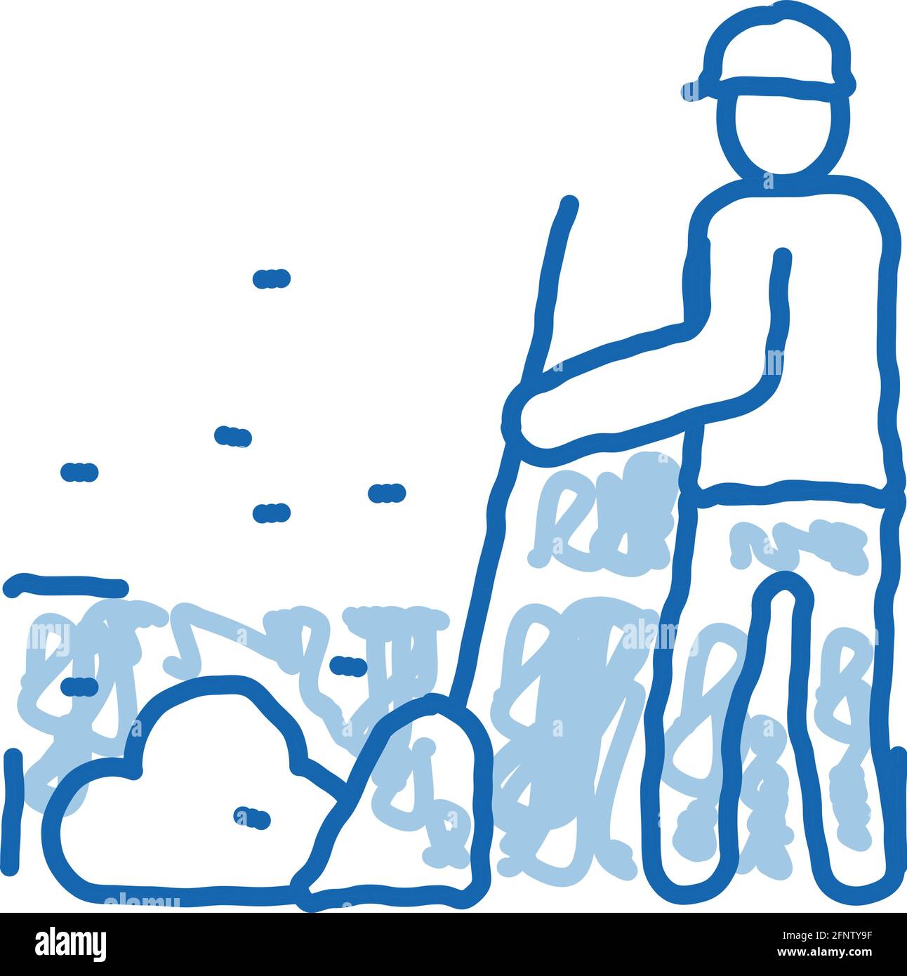 janitor sweep doodle icon hand drawn illustration Stock Vector Image ...