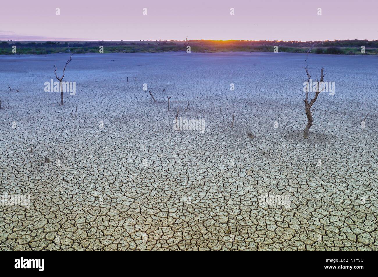 Broken soil in a dry lagoon, La Pampa Province, Patagonia, Argentina ...