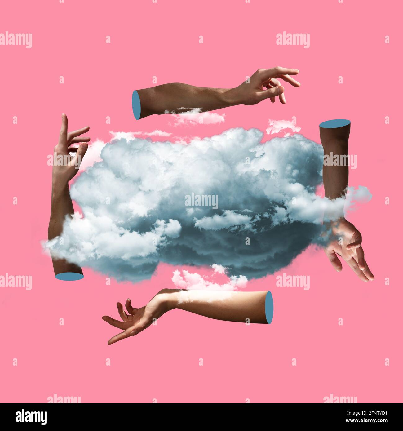 Hands aesthetic on bright background, artwork. Concept of human ...