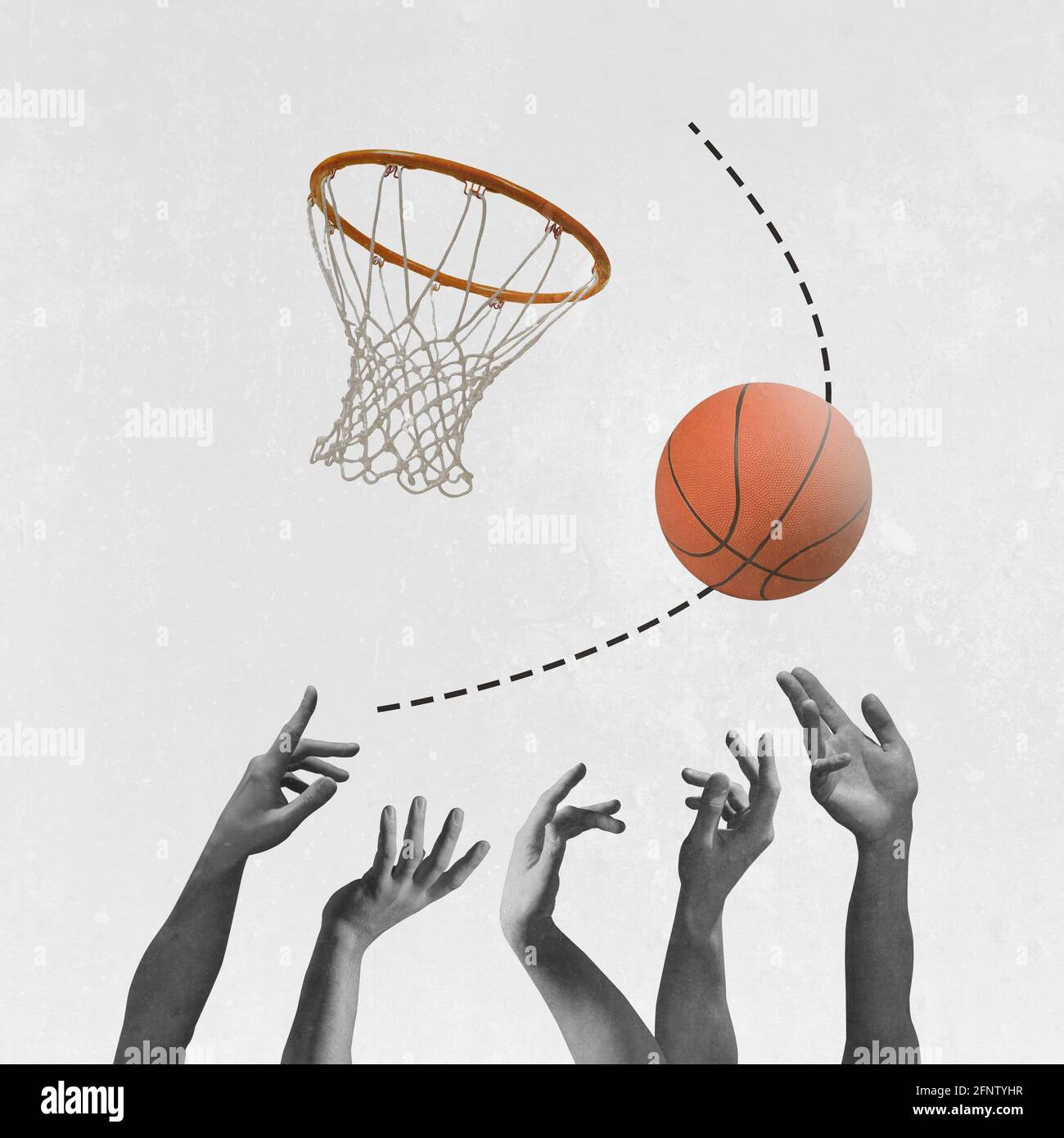 Contemporary art collage. Pastel colors. Concept of healthy life, sport ...