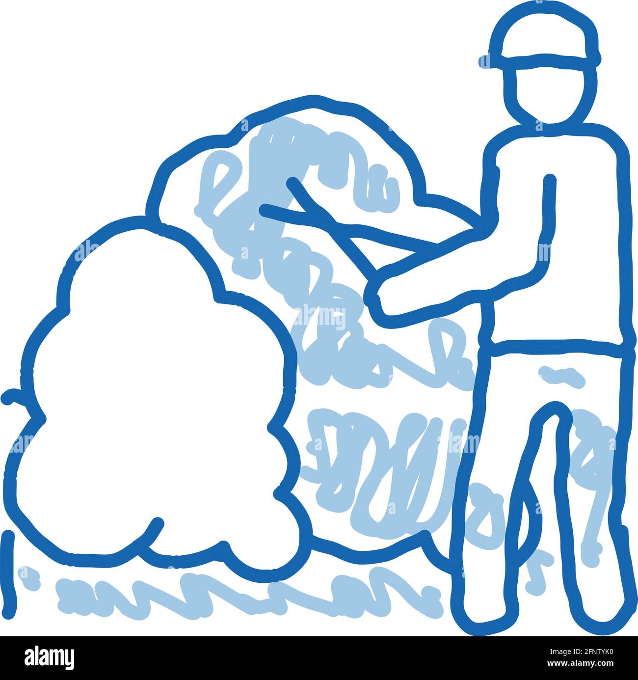 gardener with secateurs doodle icon hand drawn illustration Stock ...