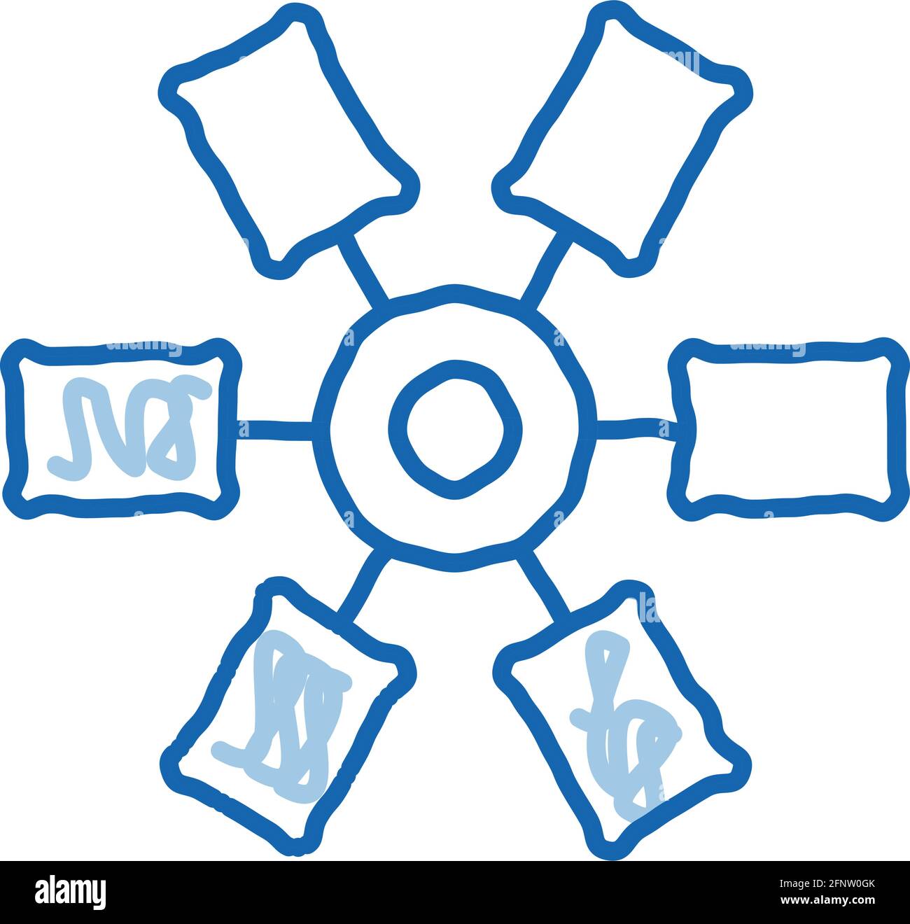 selection of colors in cartridge doodle icon hand drawn illustration ...