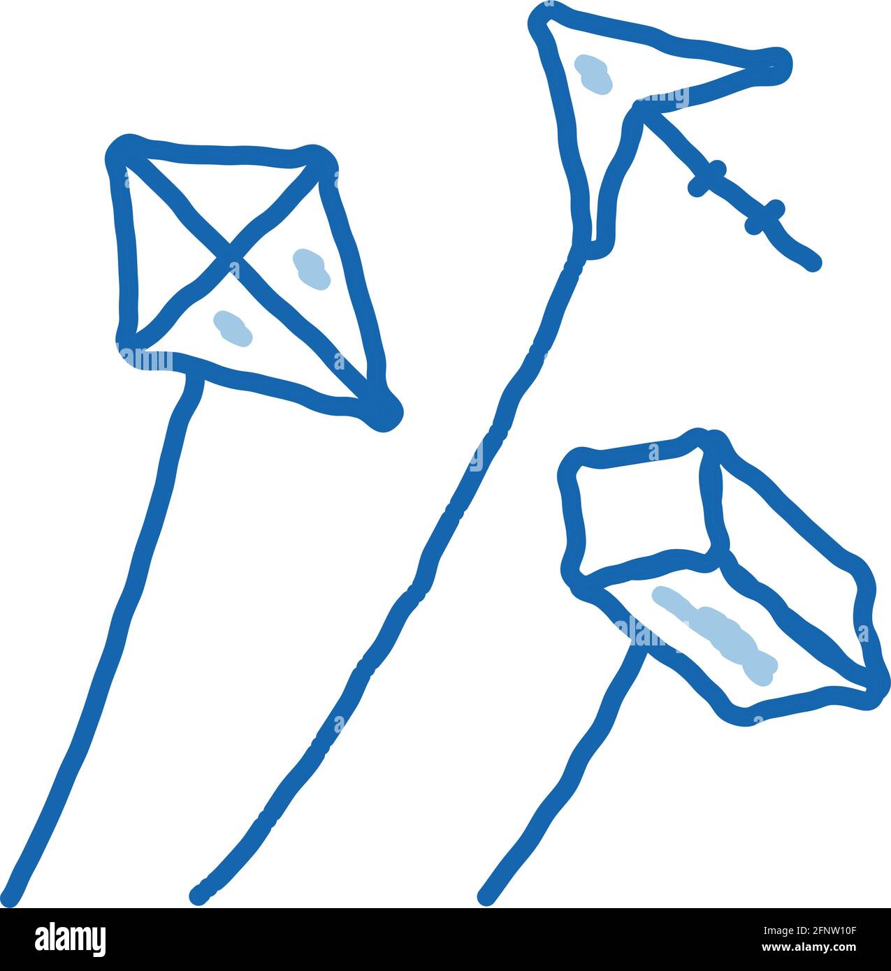 aerial items to launch doodle icon hand drawn illustration Stock Vector ...