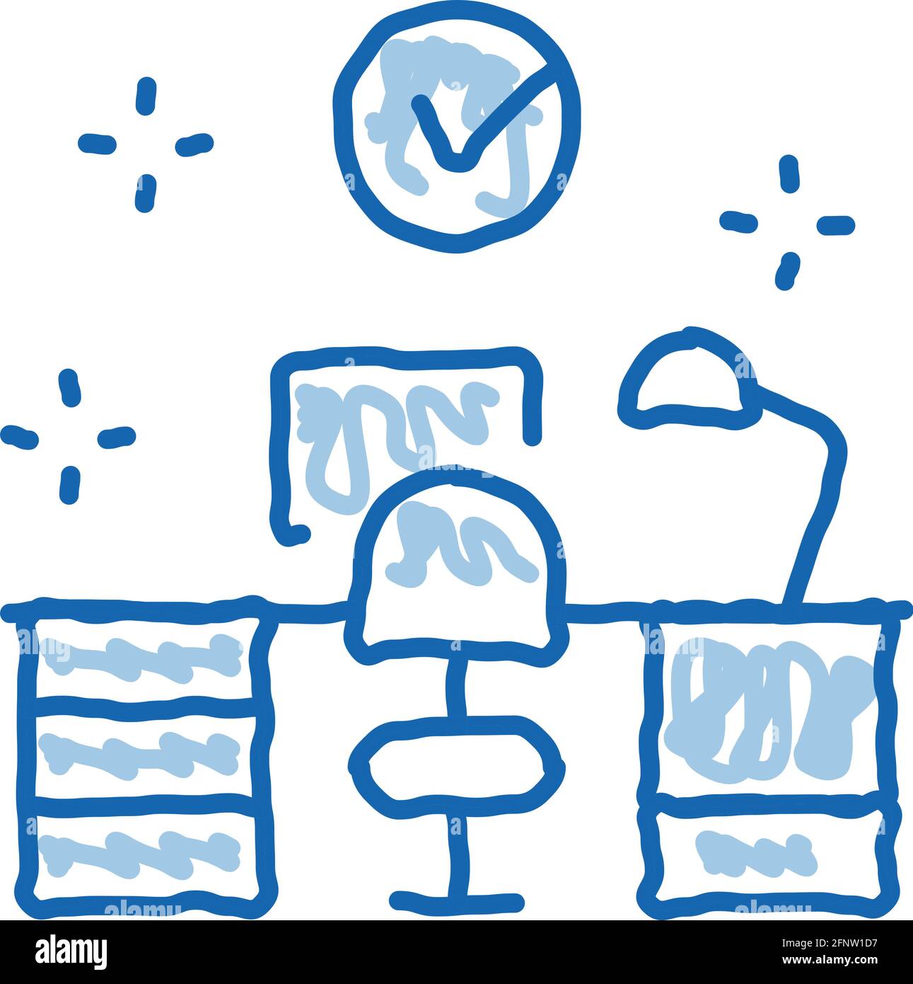 clean working room doodle icon hand drawn illustration Stock Vector ...