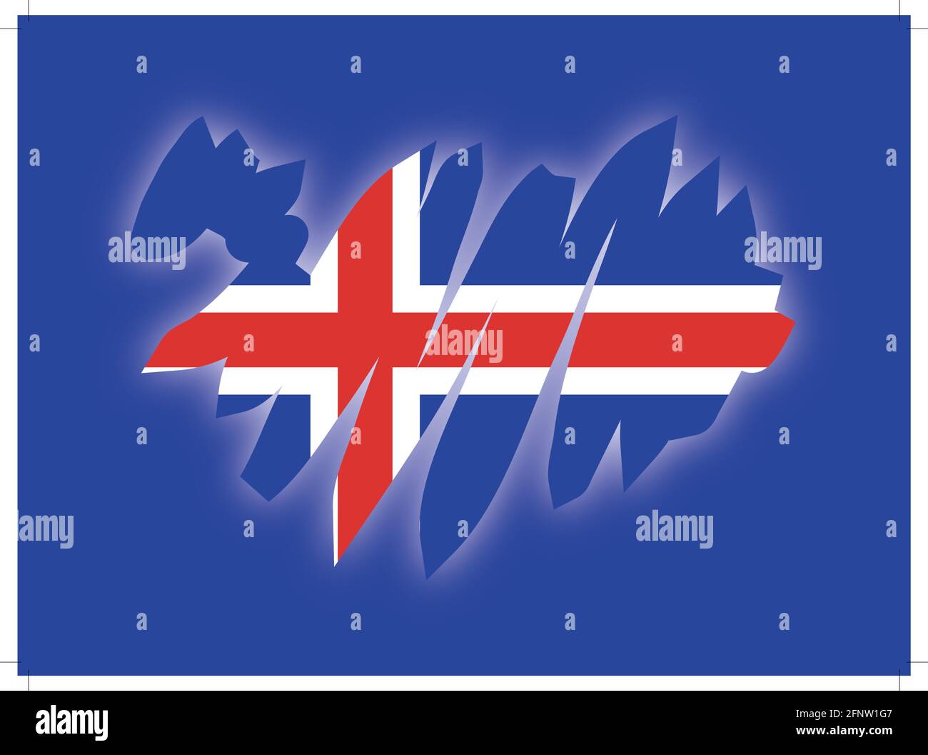 Vector illustration of the flag and map of Iceland Stock Vector Image ...
