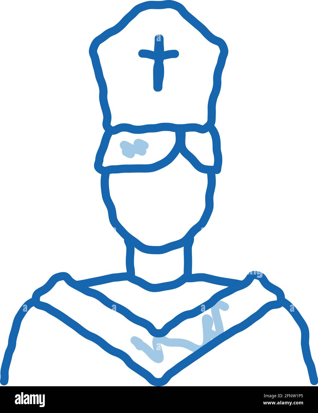 priest preacher doodle icon hand drawn illustration Stock Vector Image ...